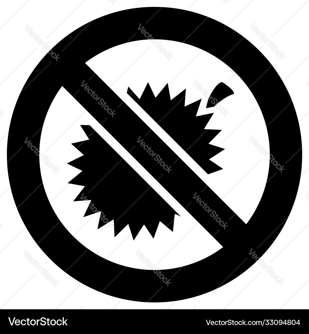 No durian forbidden sign modern round sticker Vector Image