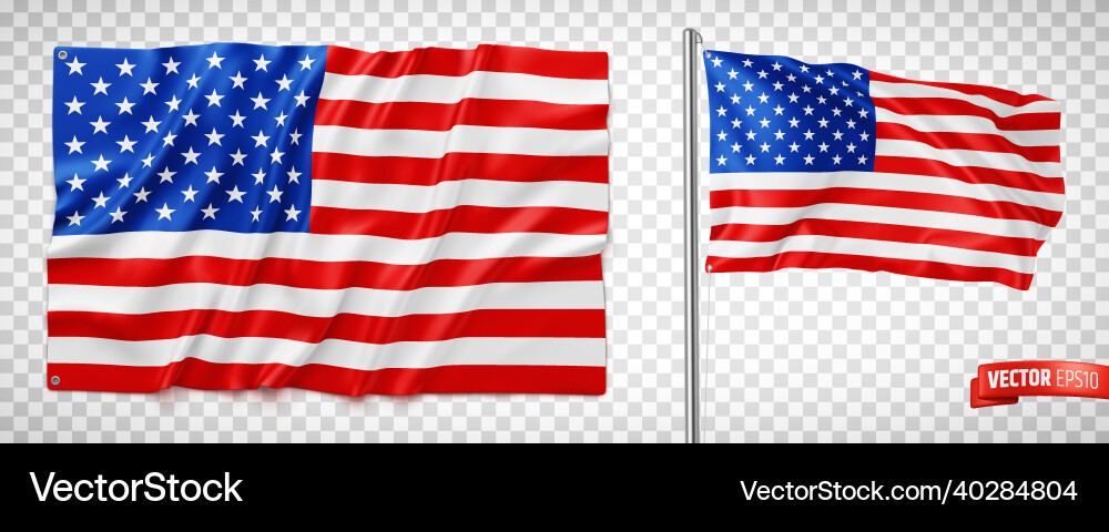 Realistic flags Royalty Free Vector Image - VectorStock