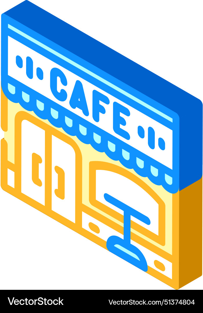 Sidewalk cafe street isometric icon Royalty Free Vector
