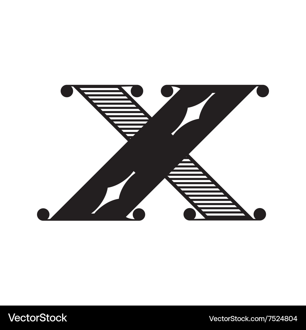 Vintage style letter x Royalty Free Vector Image