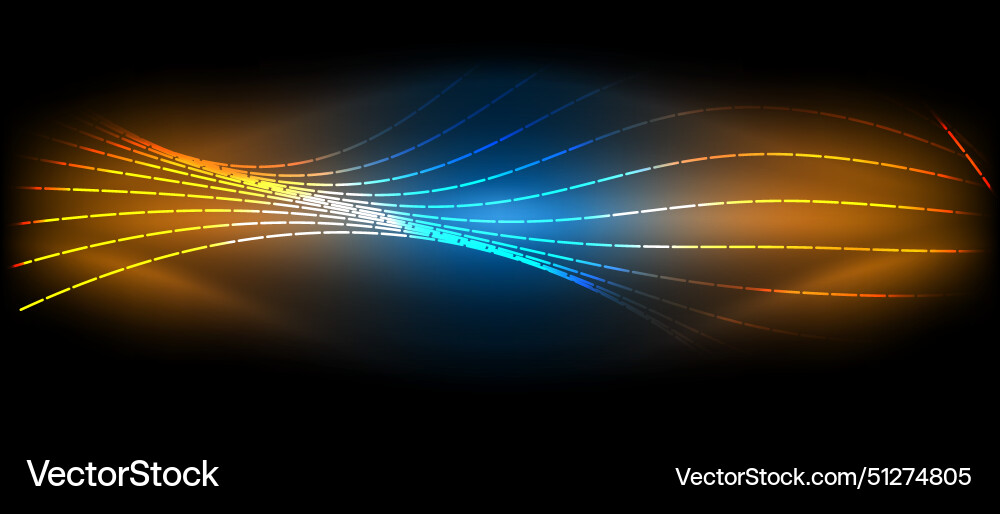 An electric blue glowing wave creates a visual Vector Image