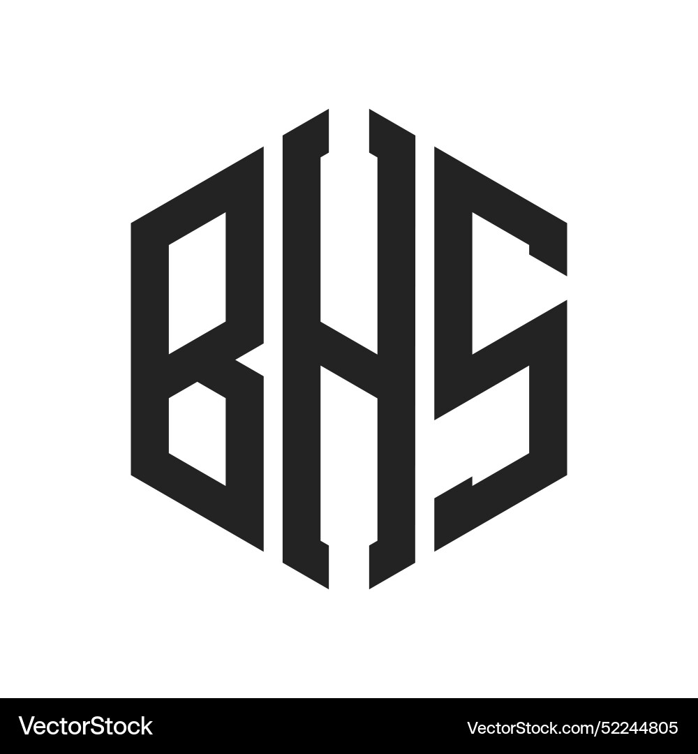 Bhs logo design initial letter monogram Royalty Free Vector
