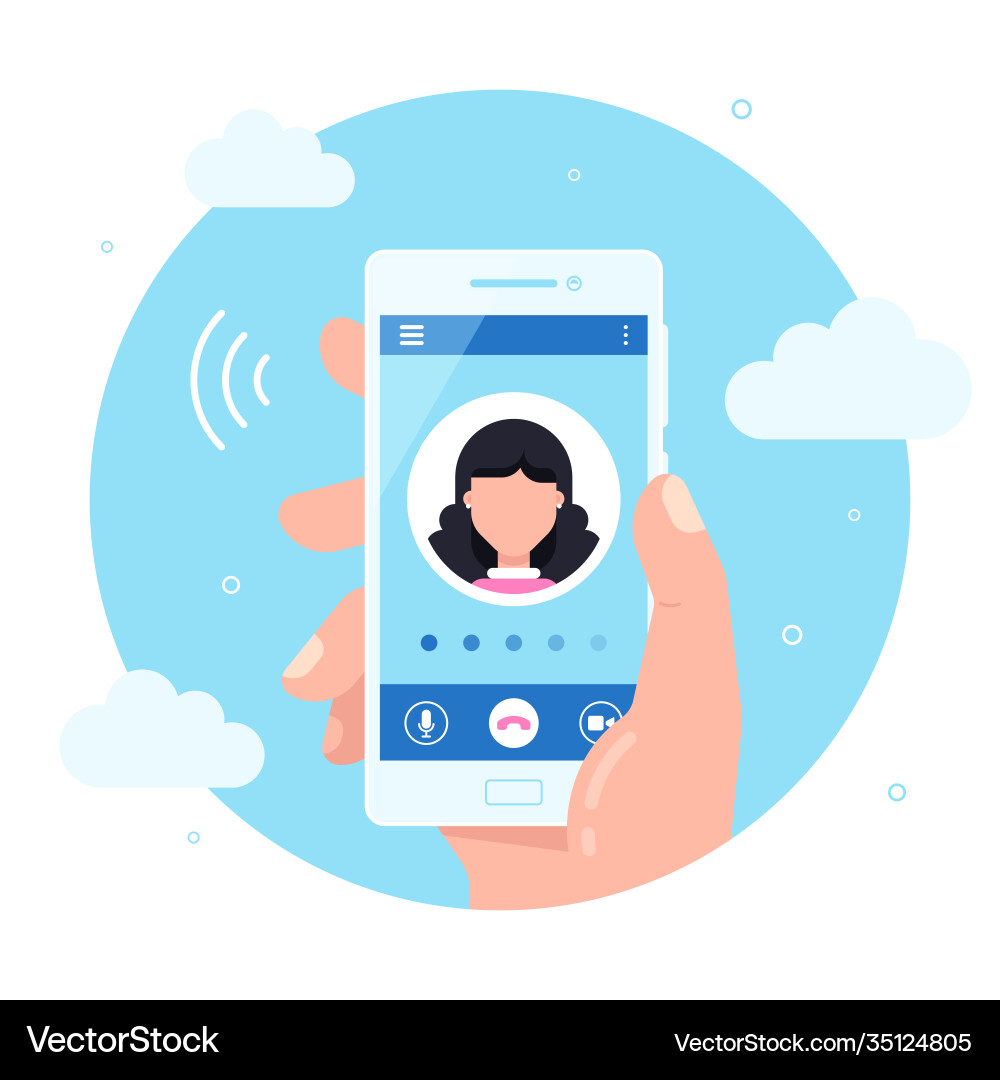 Calling service concept flat design Royalty Free Vector