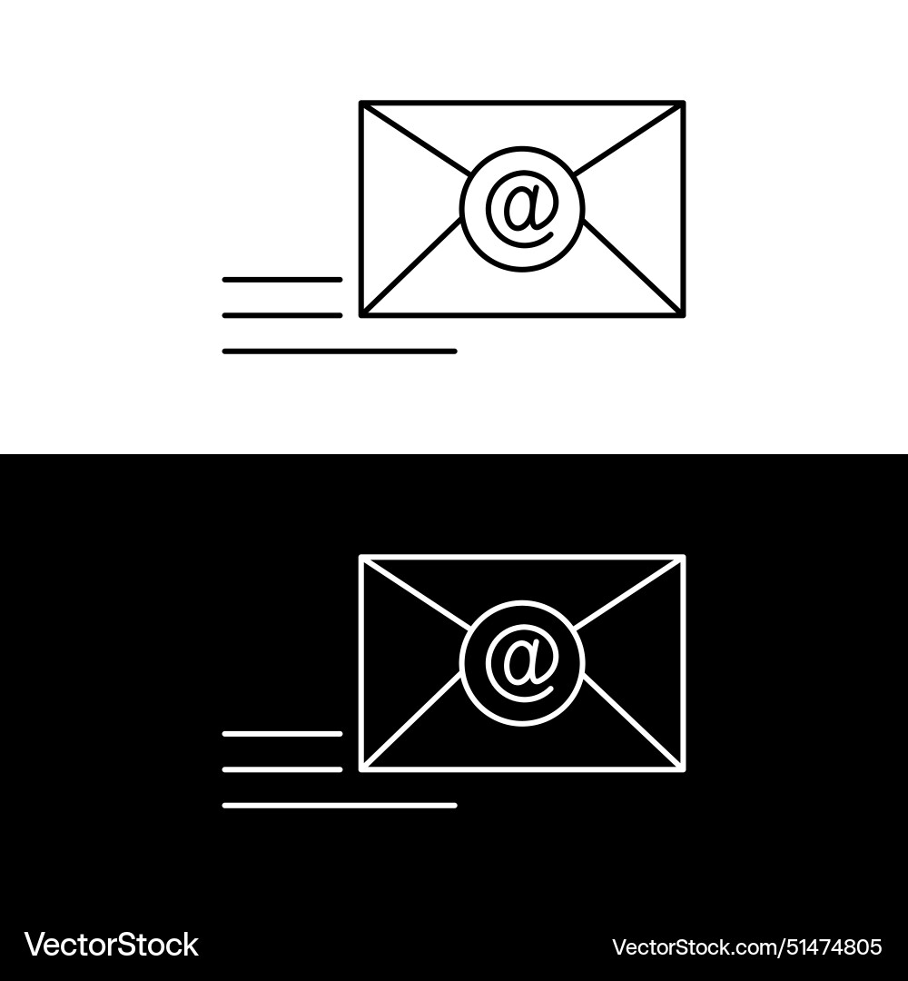 Email message sent blue line icon on white Vector Image