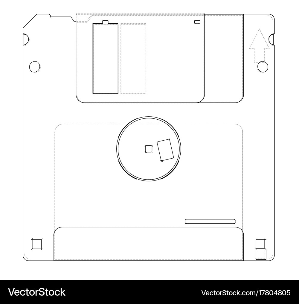 Floppy disk storage sketch Royalty Free Vector Image
