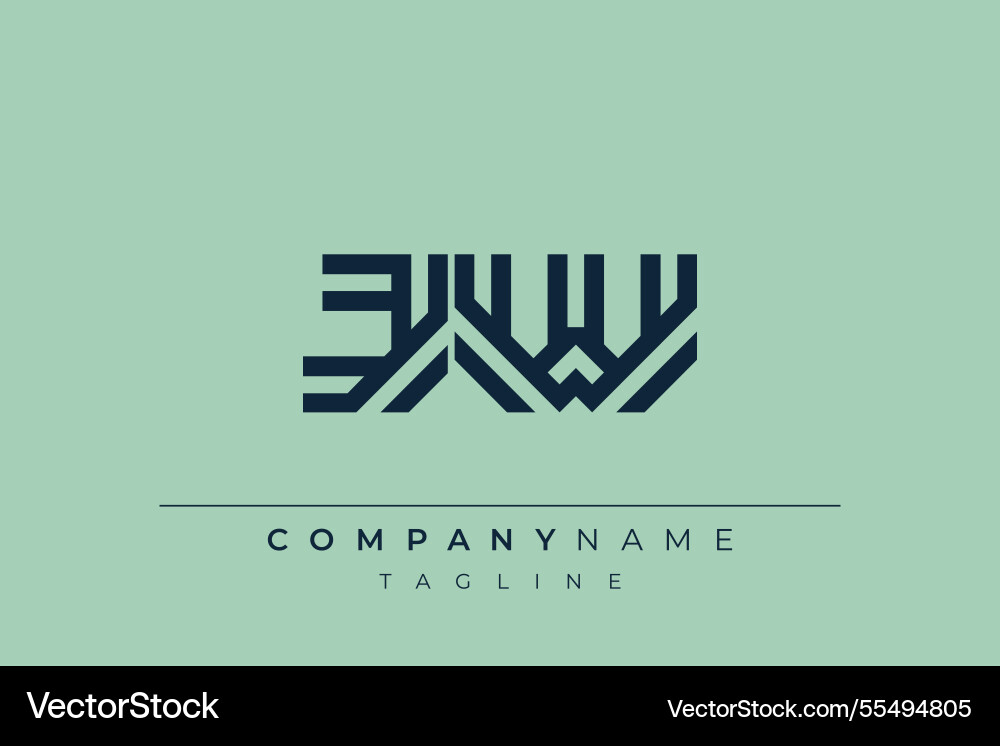 Jw minimal line logo Royalty Free Vector Image