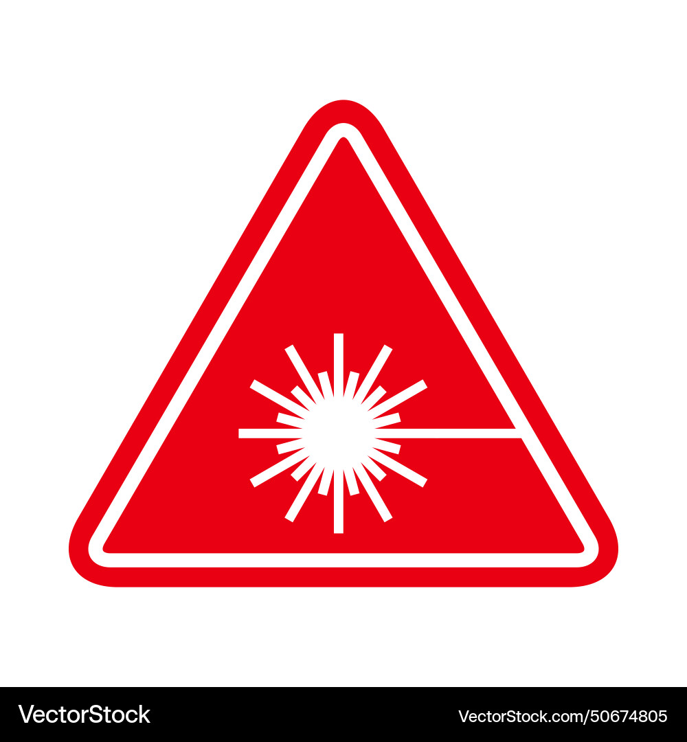Laser radiation danger label icon safety Vector Image
