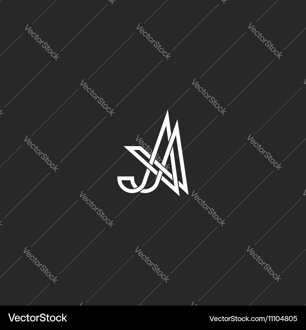 Monogram initials aa letters logo overlapping Vector Image