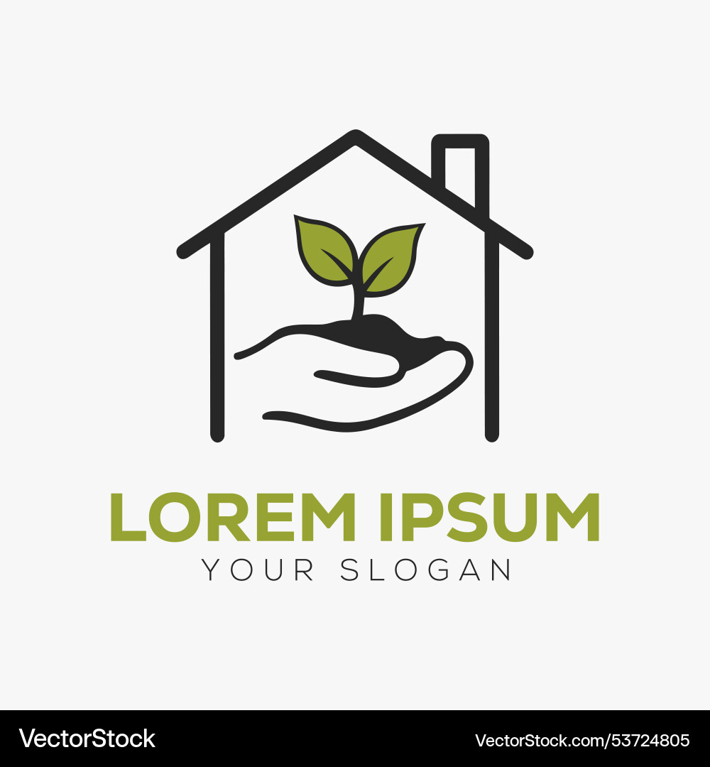 Wachsende Samen Logo Design mit Silhouette Vektorbild