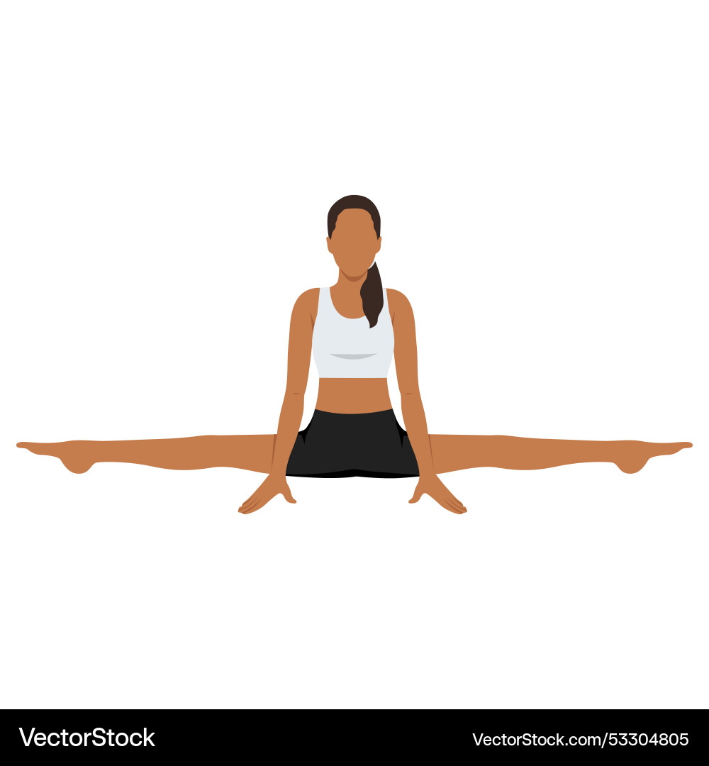 Young woman doing reverse table top pose legs Vector Image