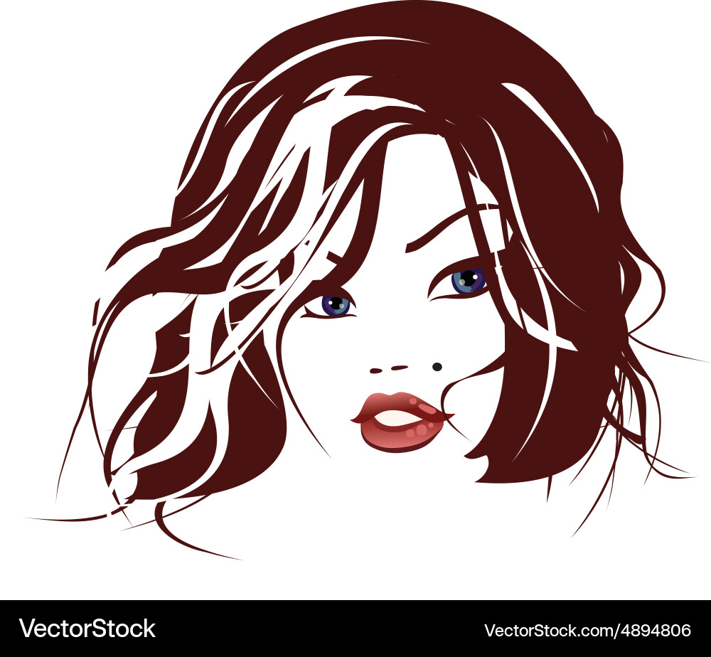 Beautiful face 5 Royalty Free Vector Image - VectorStock