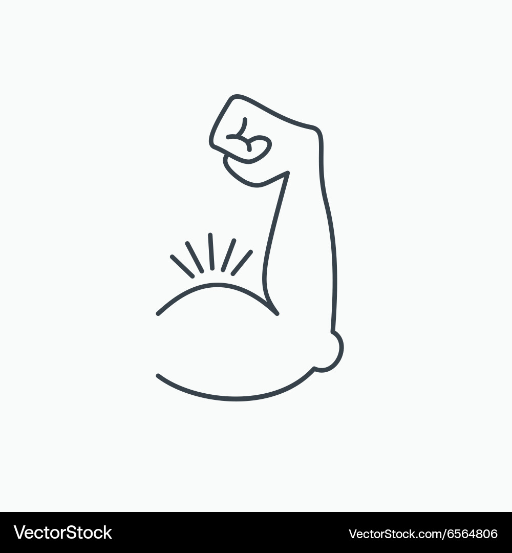 Biceps muscle icon bodybuilder strong arm sign Vector Image