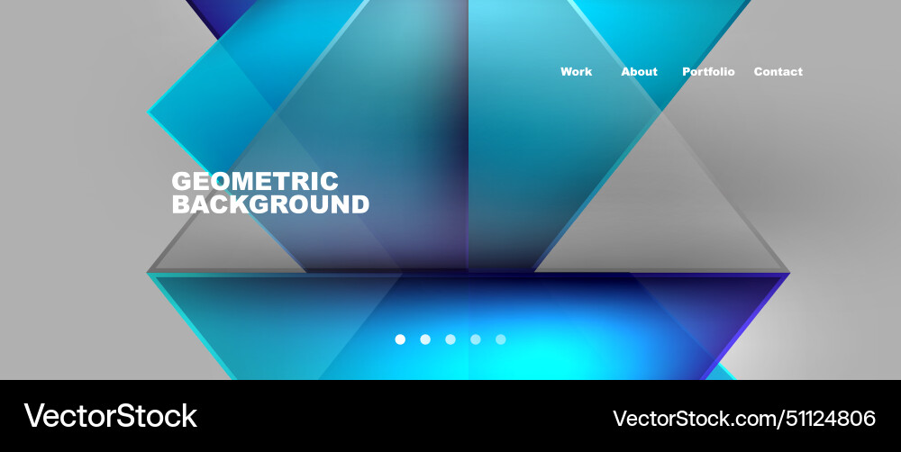 Blue triangles on gray background give geometric Vector Image