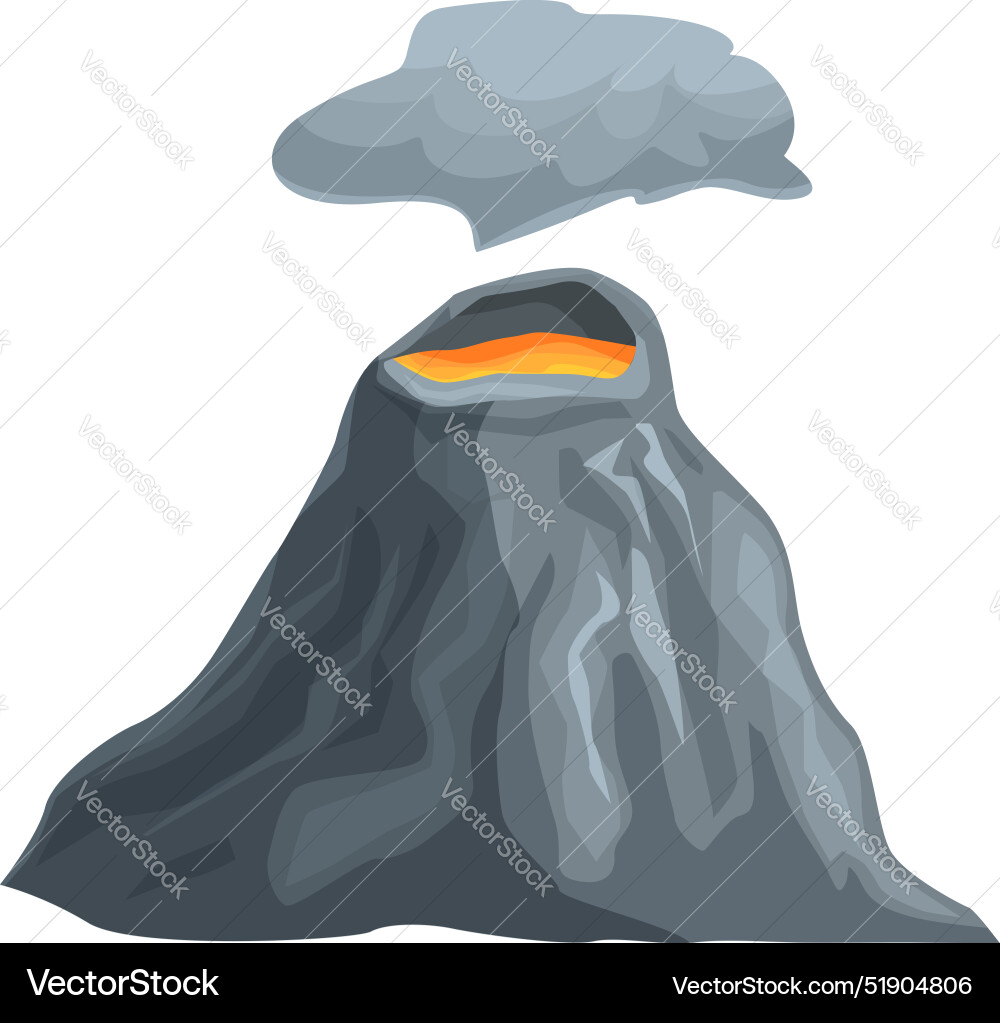 Cartoon of a volcano erupting Royalty Free Vector Image