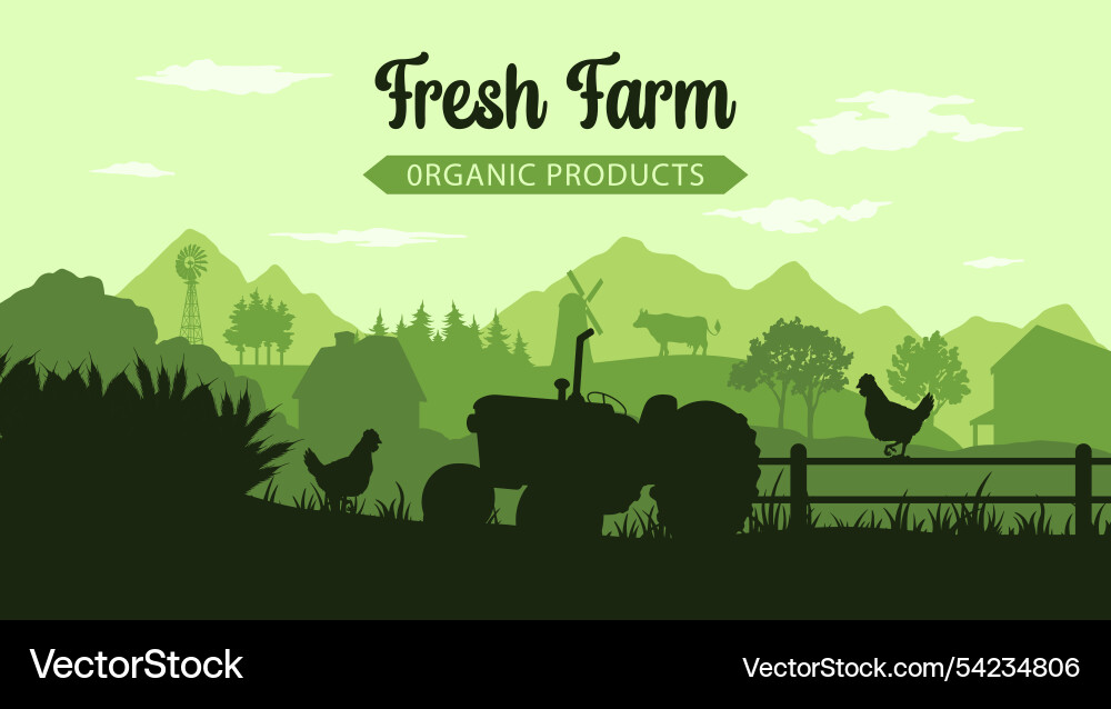 Fresh farm scene Royalty Free Vector Image - VectorStock