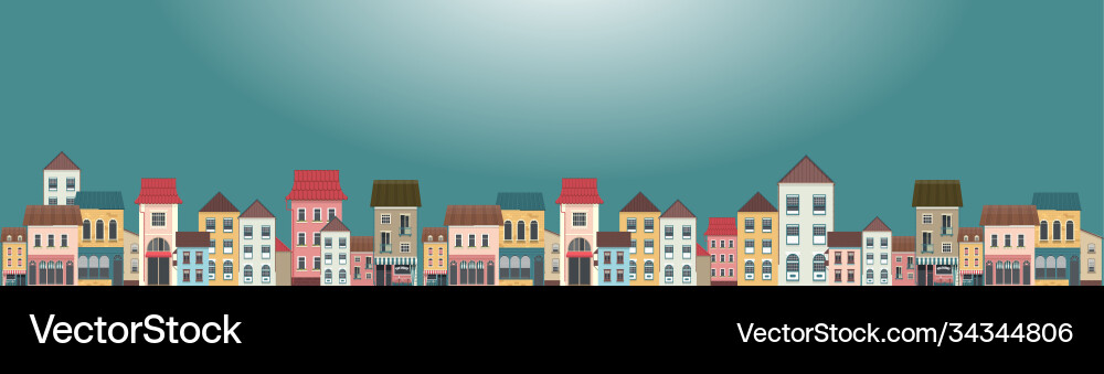 Horizontal banner city landscape Royalty Free Vector Image