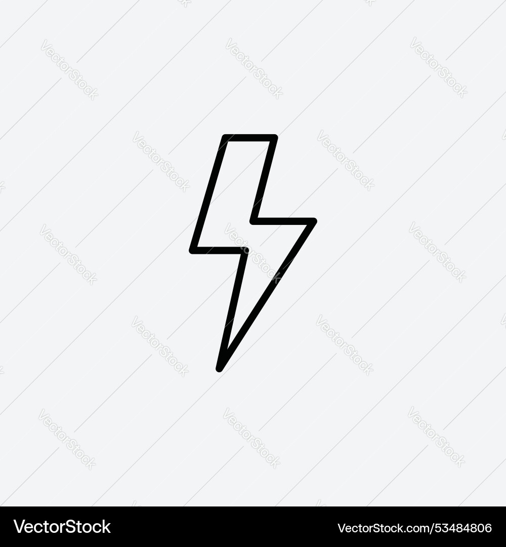 Lightningline in thin line black color flat Vector Image