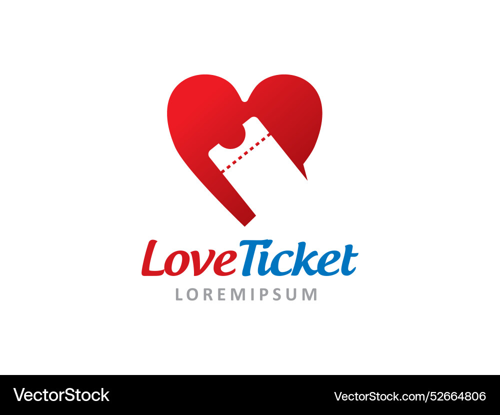 Love ticket logo symbol or icon template Vector Image