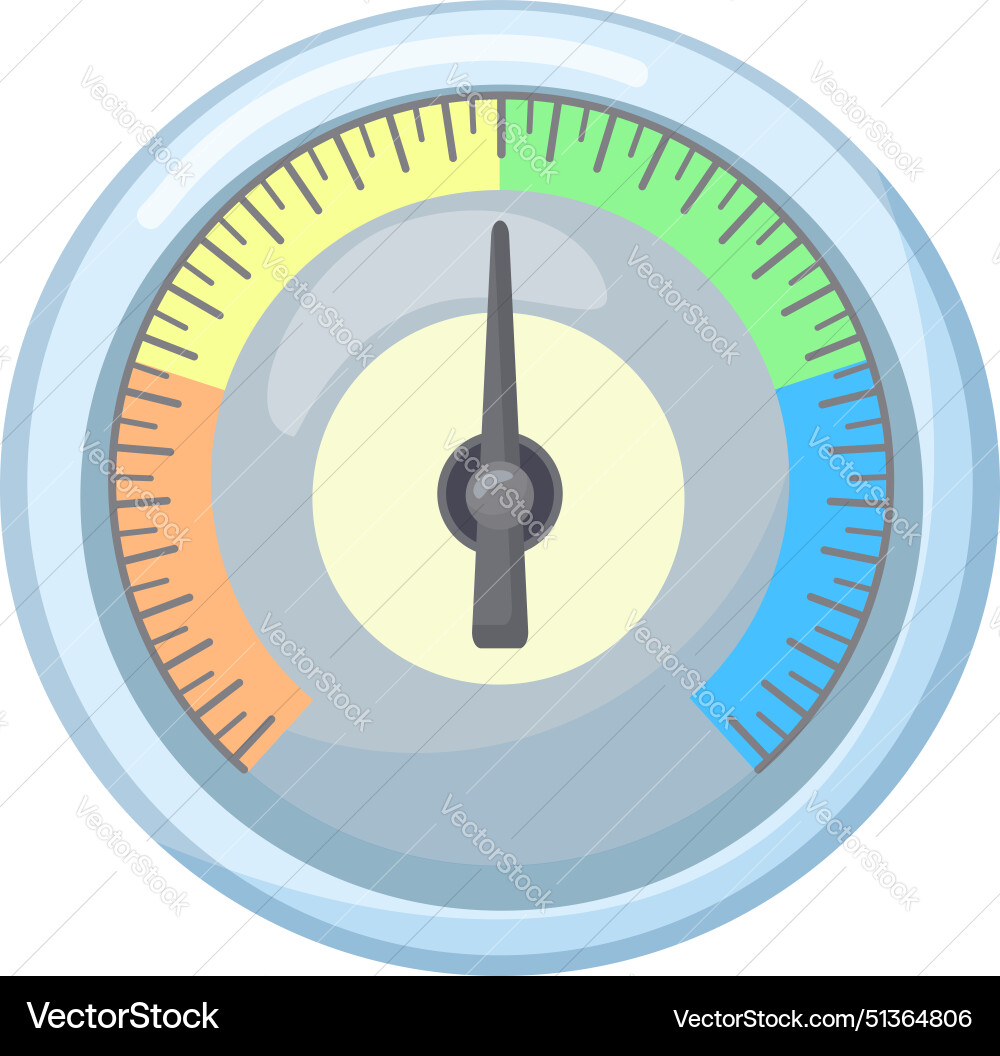 Modern circular gauge at optimal level Royalty Free Vector