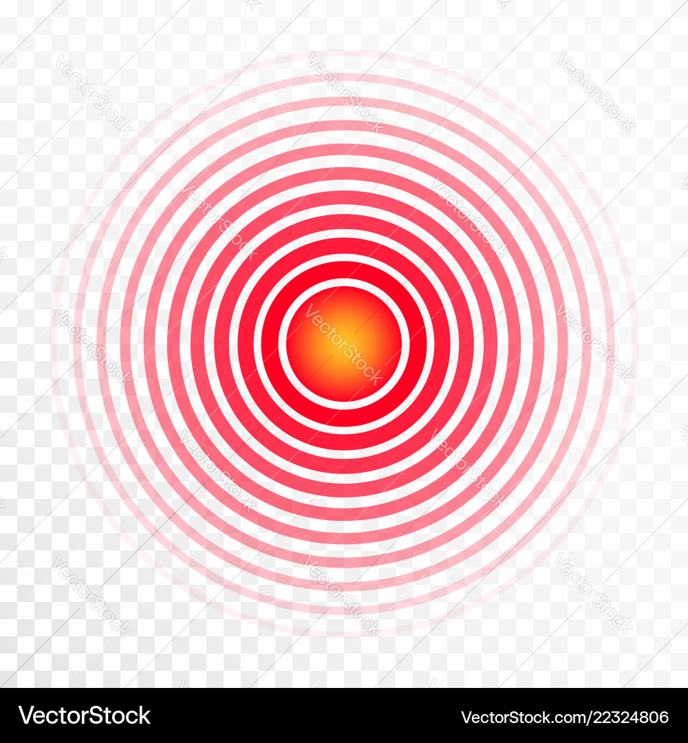 Pain concentration icon red transparent circles Vector Image