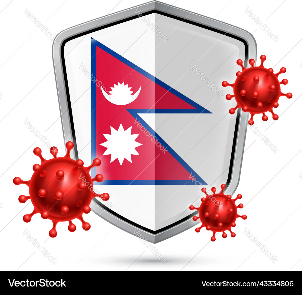 Shield icon of nepal Royalty Free Vector Image