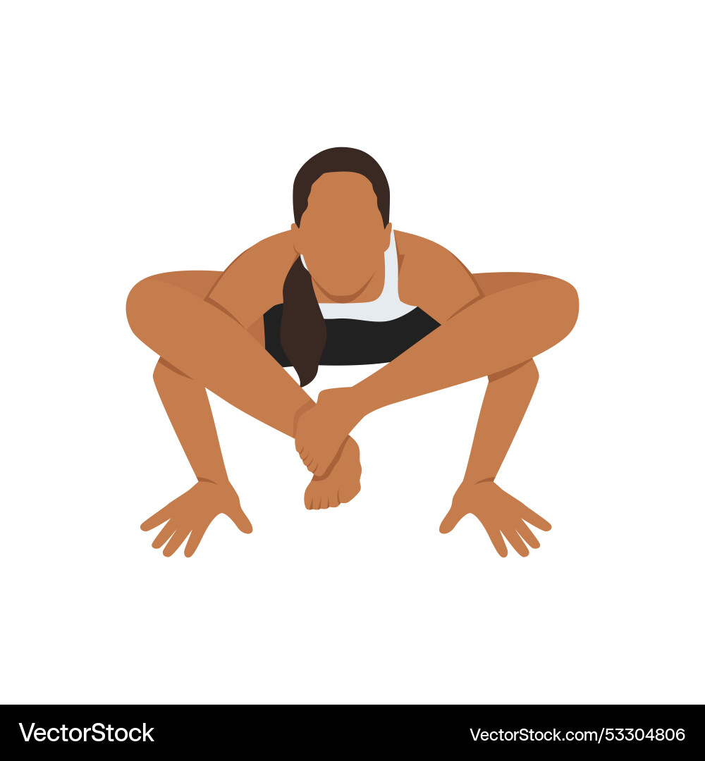 Young woman doing reverse table top pose legs Vector Image