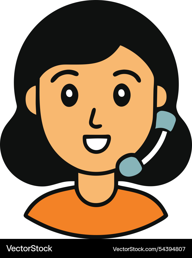 Calling female head Royalty Free Vector Image - VectorStock