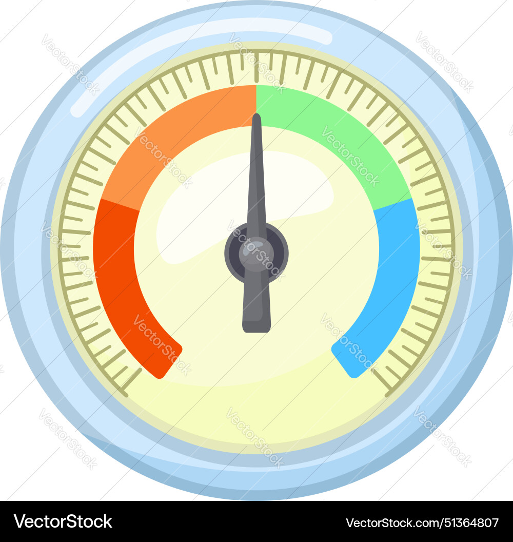Colorful simplistic pressure gauge Royalty Free Vector Image