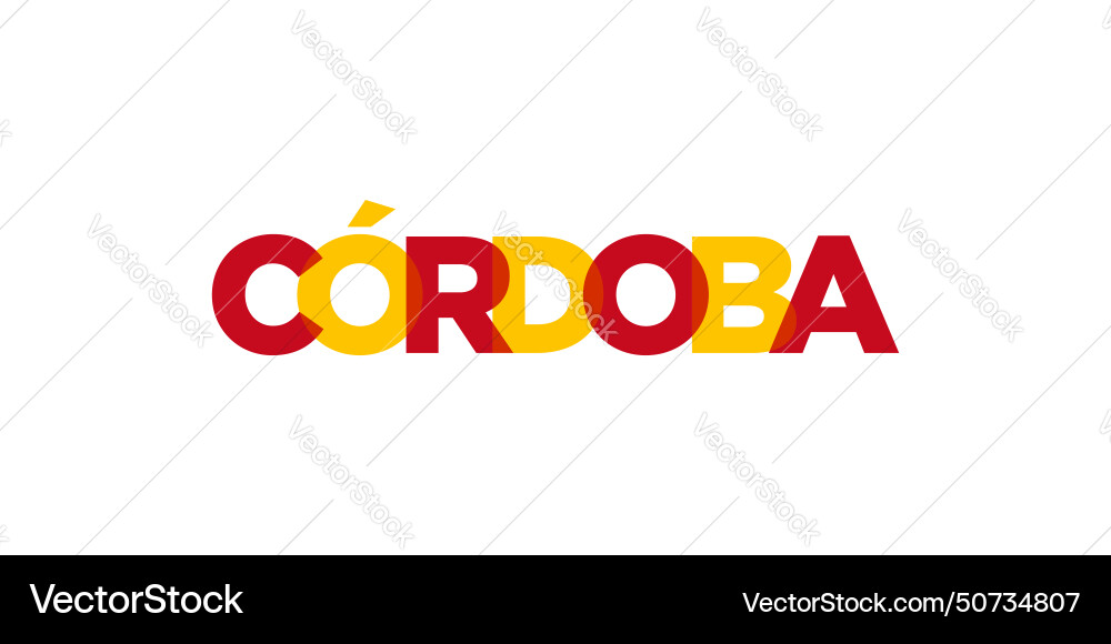 Cordoba in the spain emblem design features Vector Image