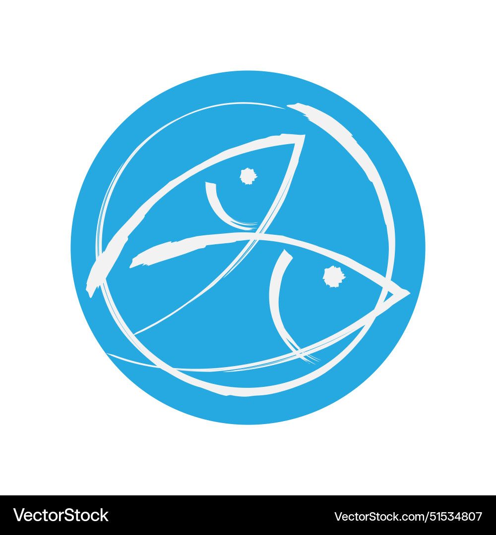 Custom circle fish logo design isolated on white Vector Image