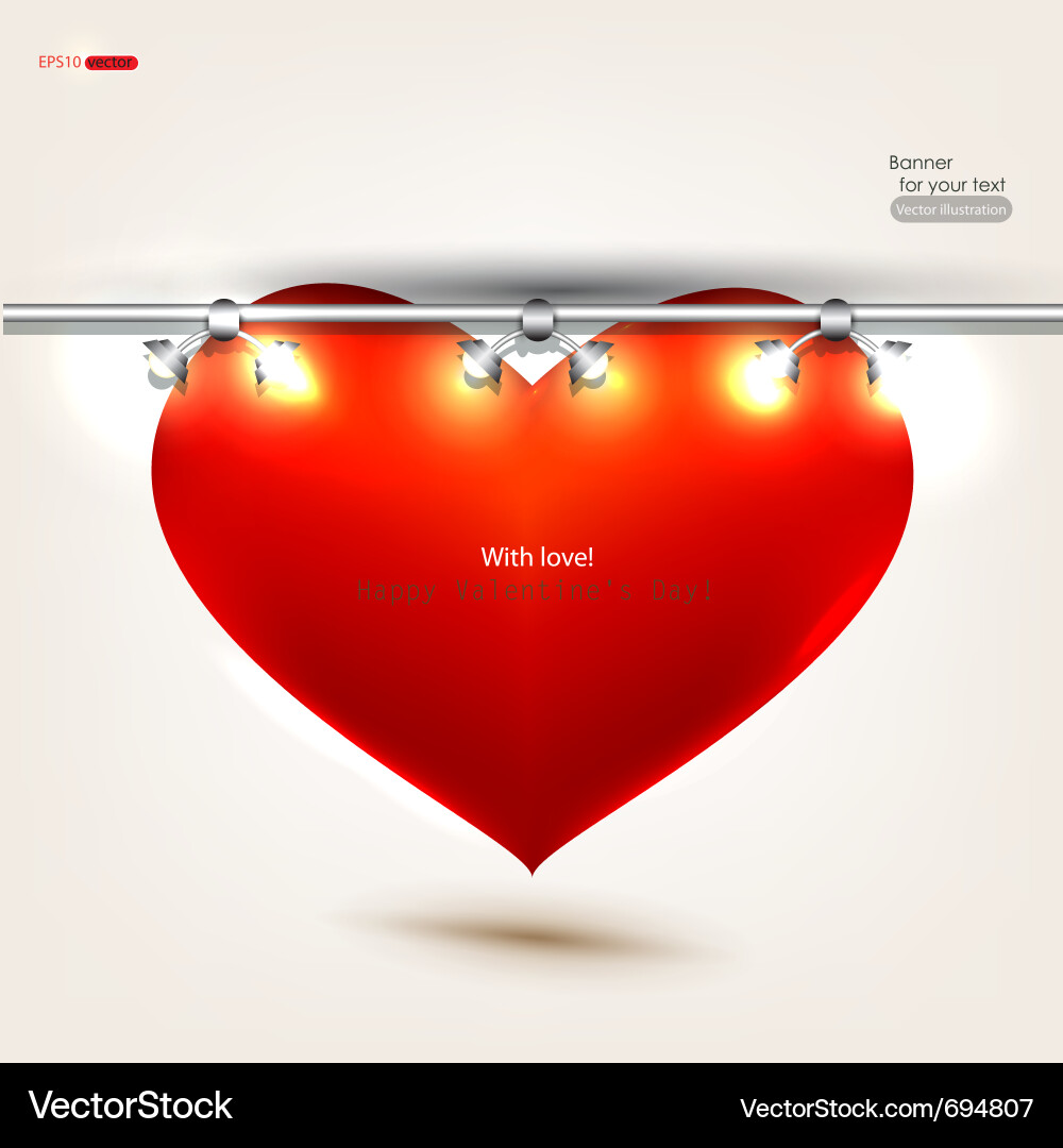 Empty red heart placard Royalty Free Vector Image