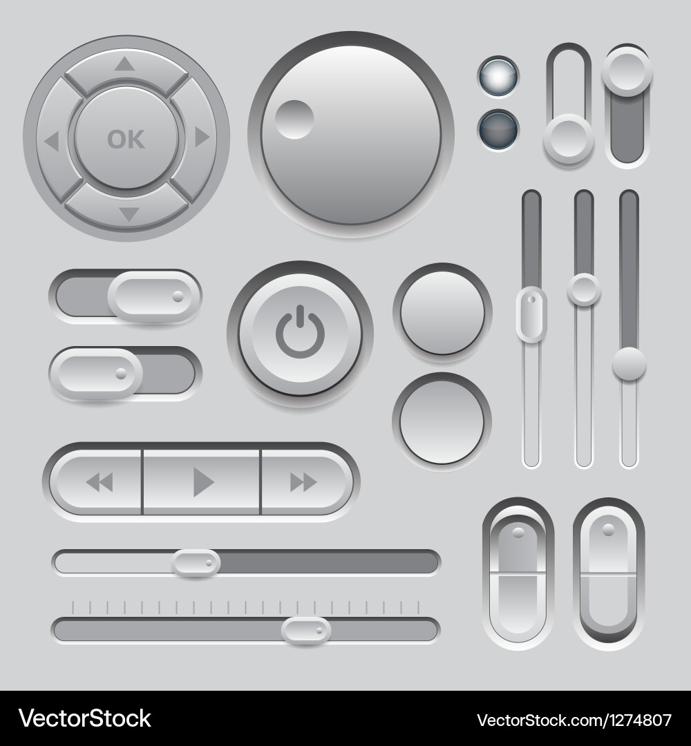 Gray web ui elements design Royalty Free Vector Image