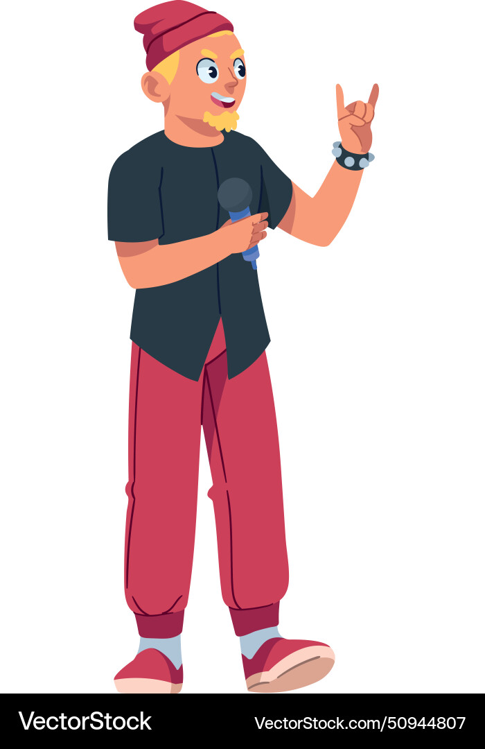 Heavy metal singer man Royalty Free Vector Image