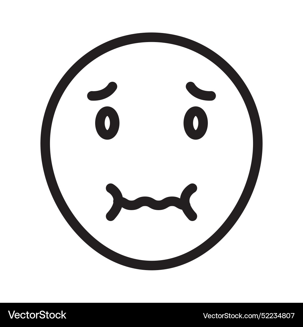 Nauseated emoji icon black line art logo Vector Image
