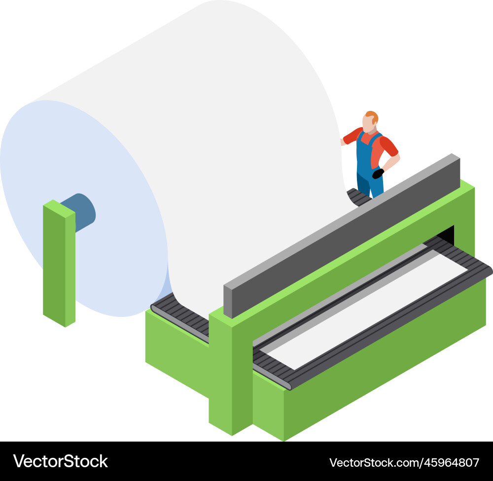 Paper production rolling composition Royalty Free Vector