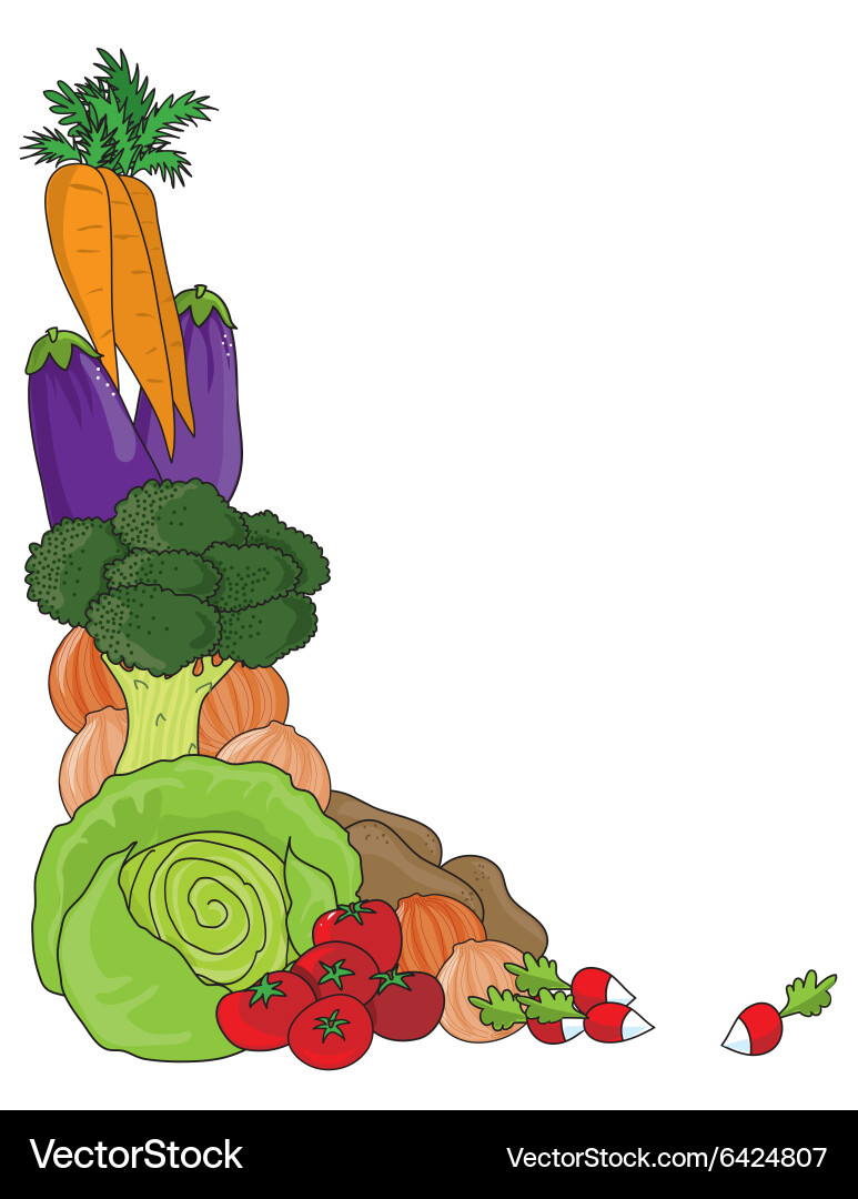 Vegetable border Royalty Free Vector Image - VectorStock