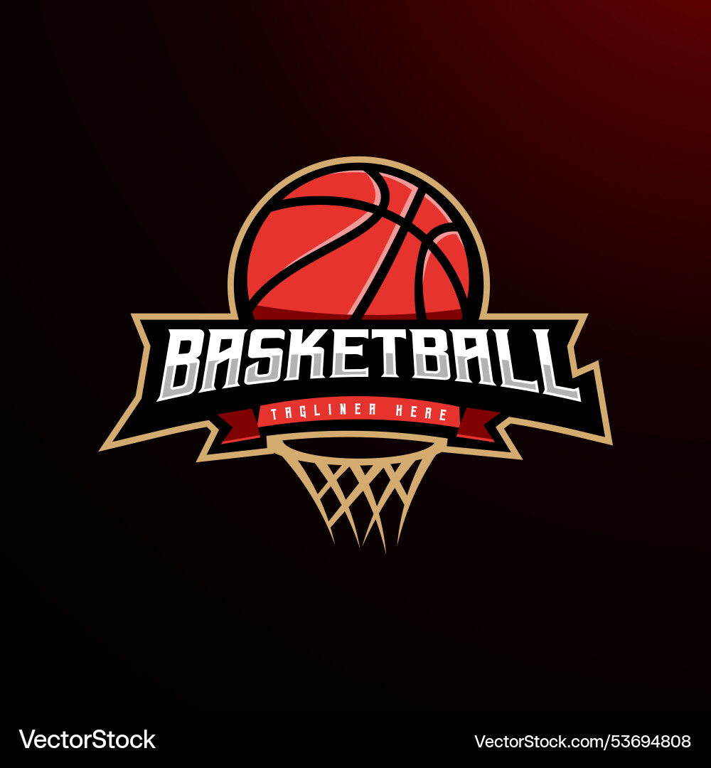 Basketball sport logo Royalty Free Vector Image