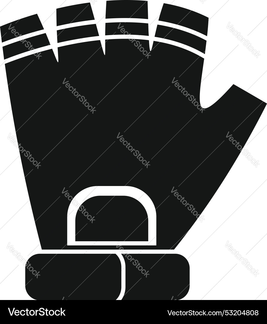 Black protective glove with open fingers icon Vector Image