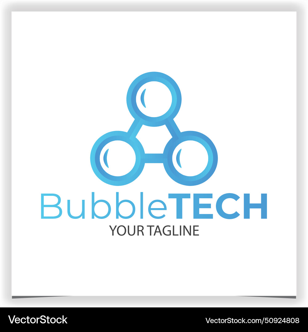Blue bubble tech logo template Royalty Free Vector Image