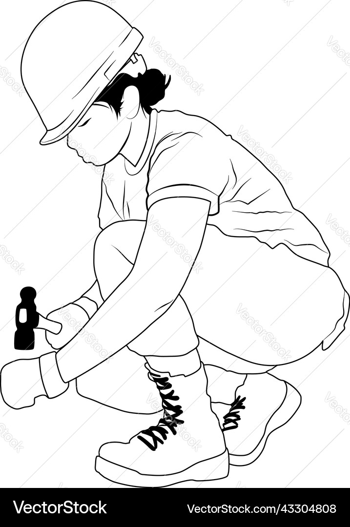 Construction female worker Royalty Free Vector Image