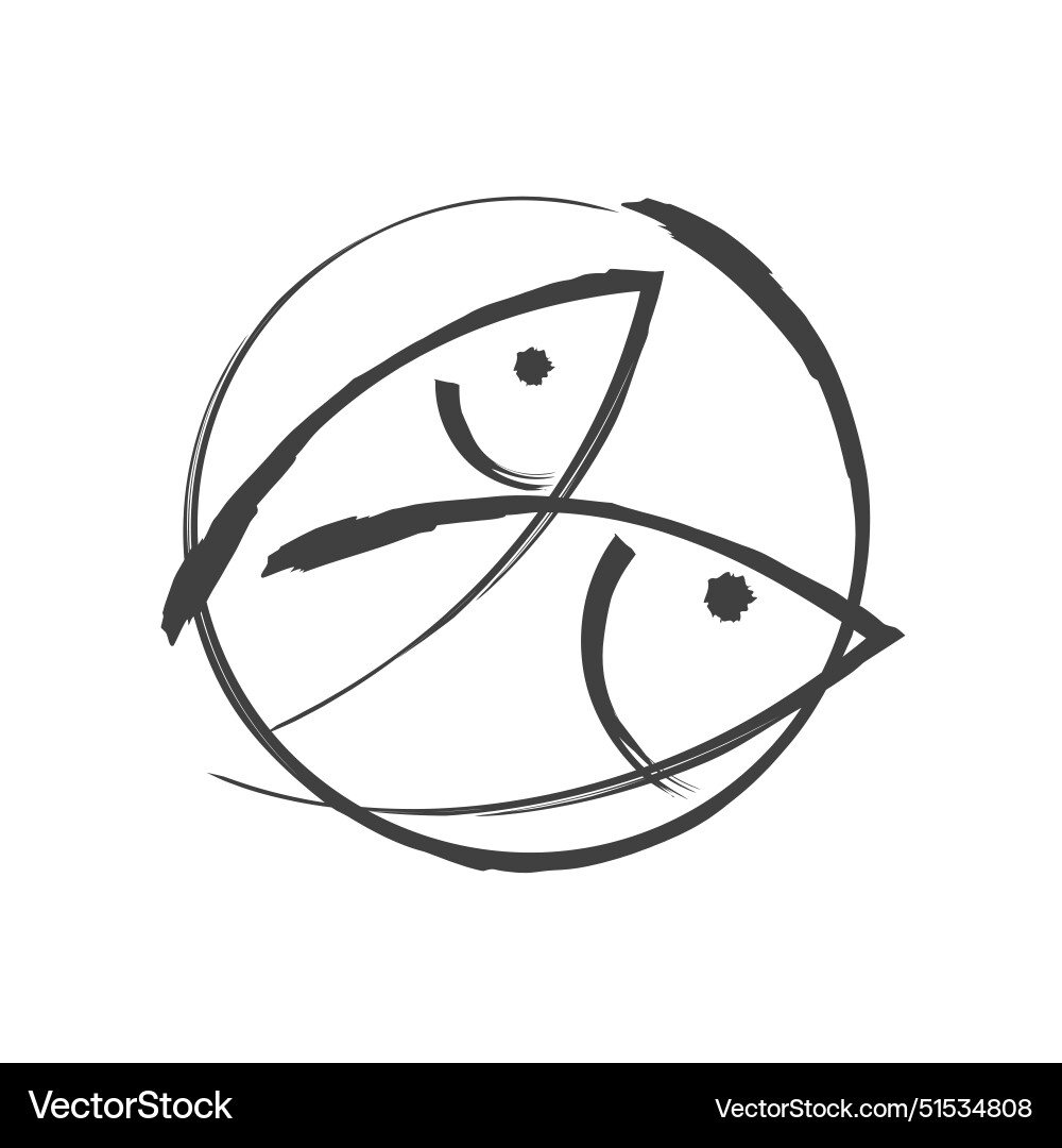 Custom circle fish logo design isolated on white Vector Image