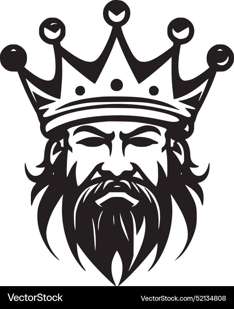King - minimalist and flat logo Royalty Free Vector Image