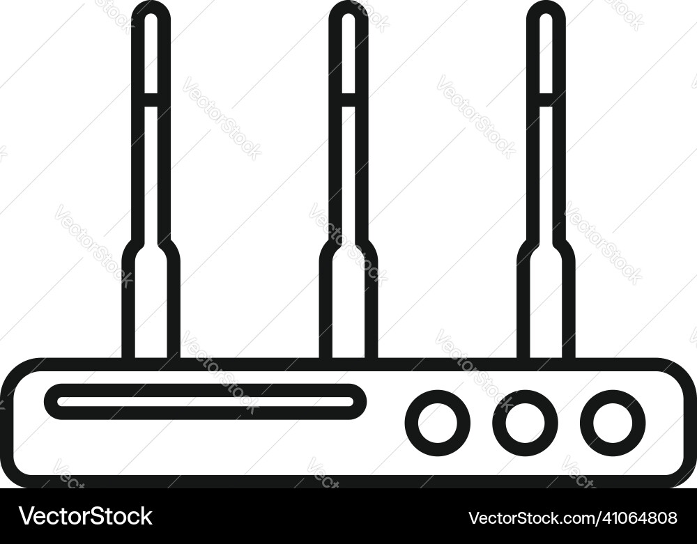 Lan modem icon outline device hub Royalty Free Vector Image