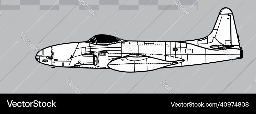 Lockheed p-80c shooting star Royalty Free Vector Image