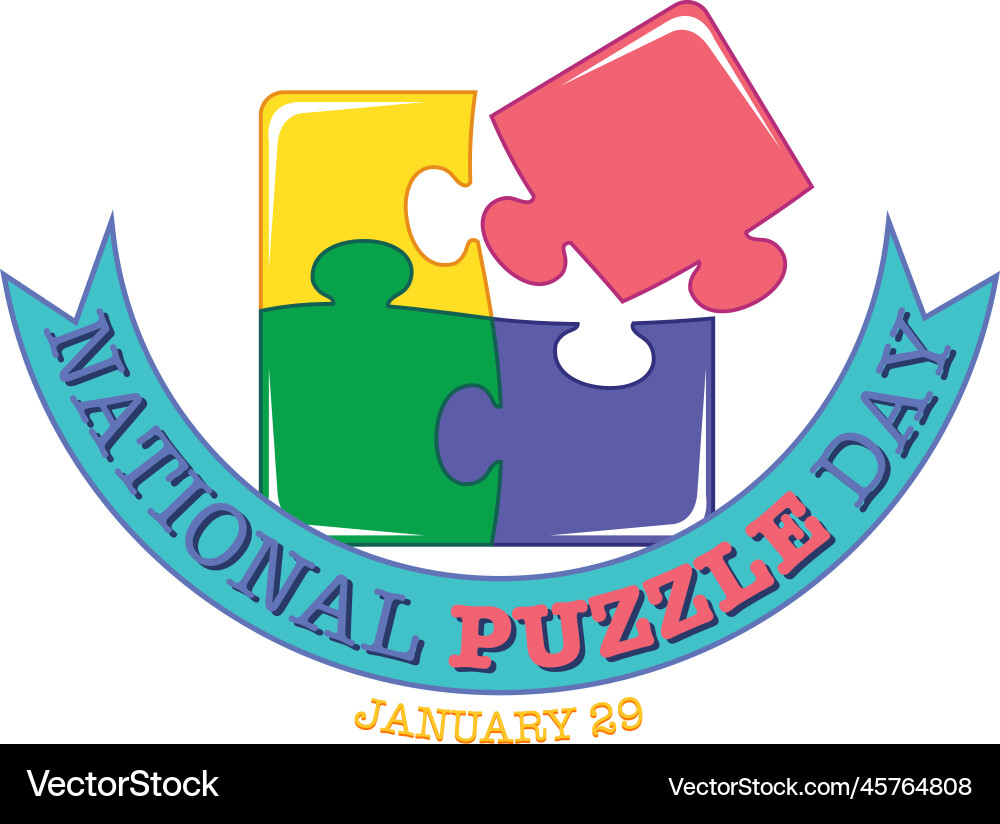 National Puzzle Day - Celebration Banner Vector Image