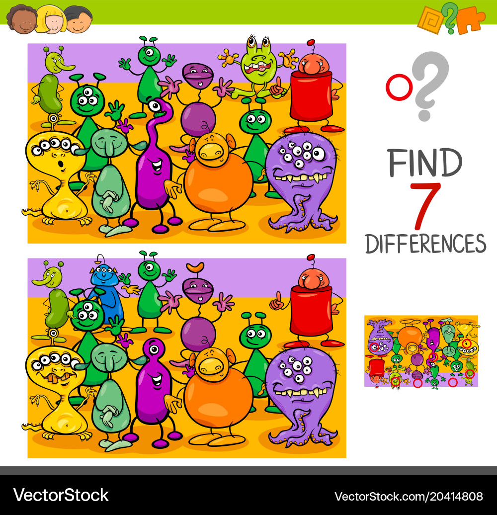 Spot the Differences - Alien Adventure Royalty Free Vector