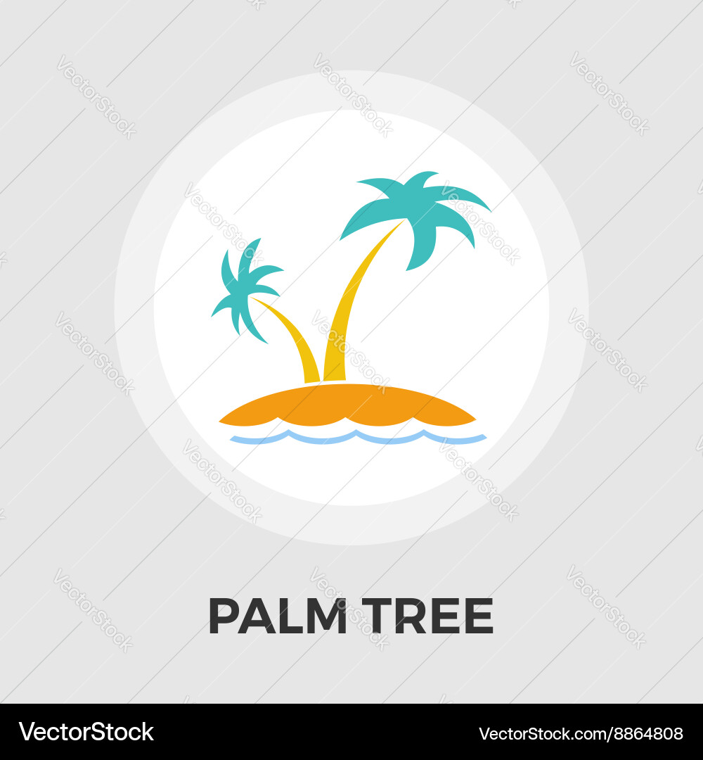 Tropical Palm Tree Icon Royalty Free Vector Image
