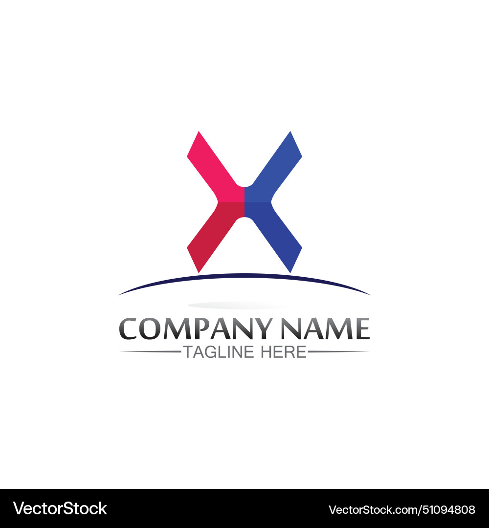 X logo and letter template design graphic Vector Image