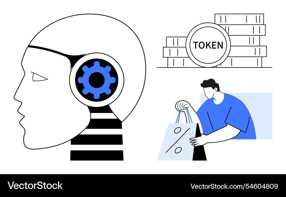 Artificial intelligence digital currency and e Vector Image
