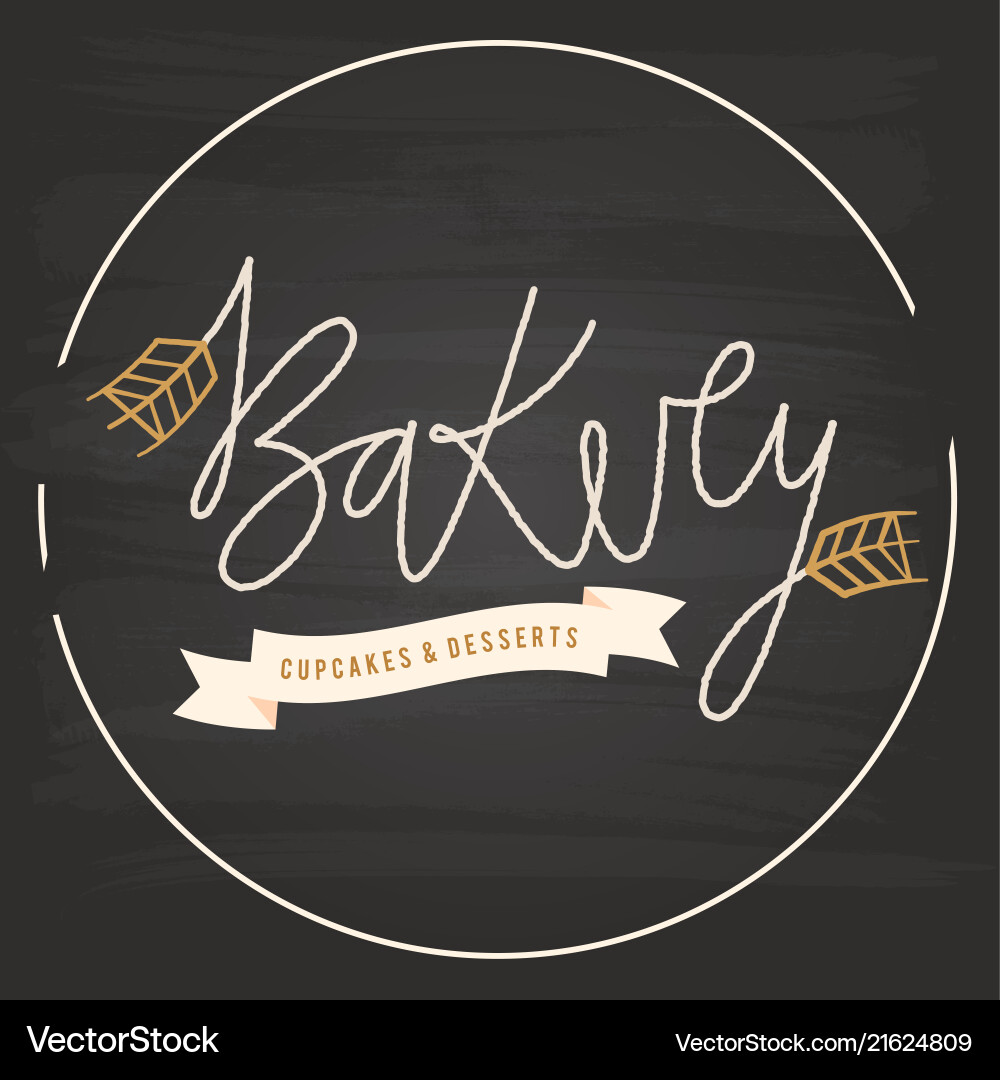 Bakery Ribbon & Circle Frame Royalty Free Vector Image